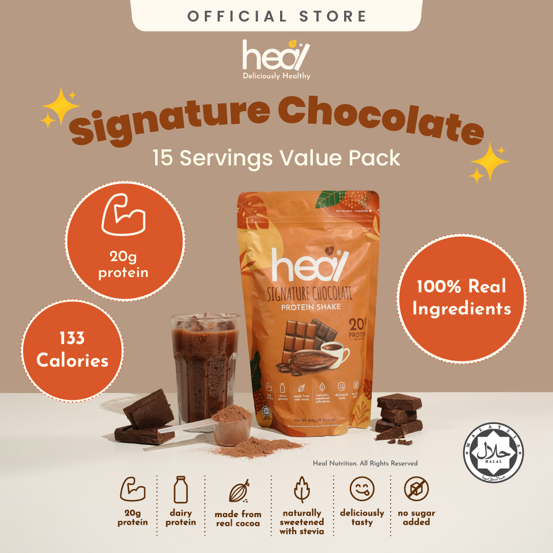 Heal Signature Chocolate Protein Shake, 15 Servings Value Pack - HALAL ...