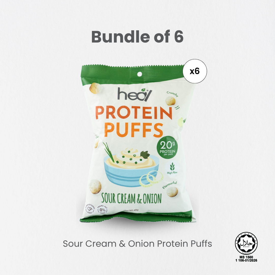 Heal Protein Puffs – Sour Cream & Onion (48g) • 20g Protein • High Fib ...