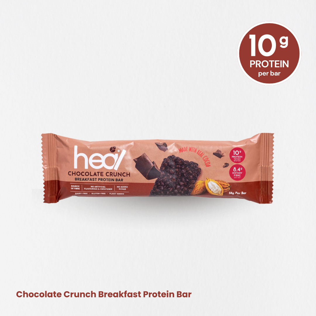 Heal Chocolate Crunch Breakfast Protein Bar (38g) - HALAL – Heal ...