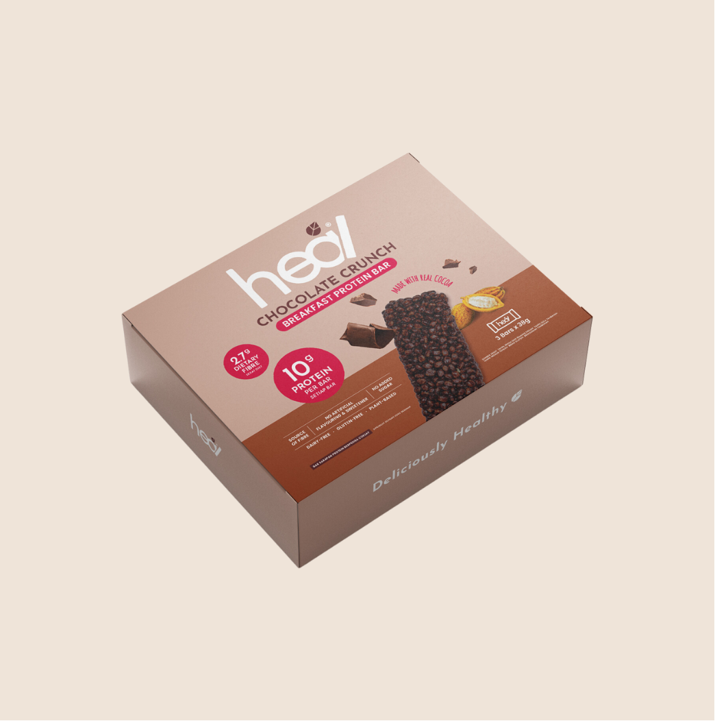 Heal Chocolate Crunch Breakfast Protein Bar (38g) - HALAL – Heal ...