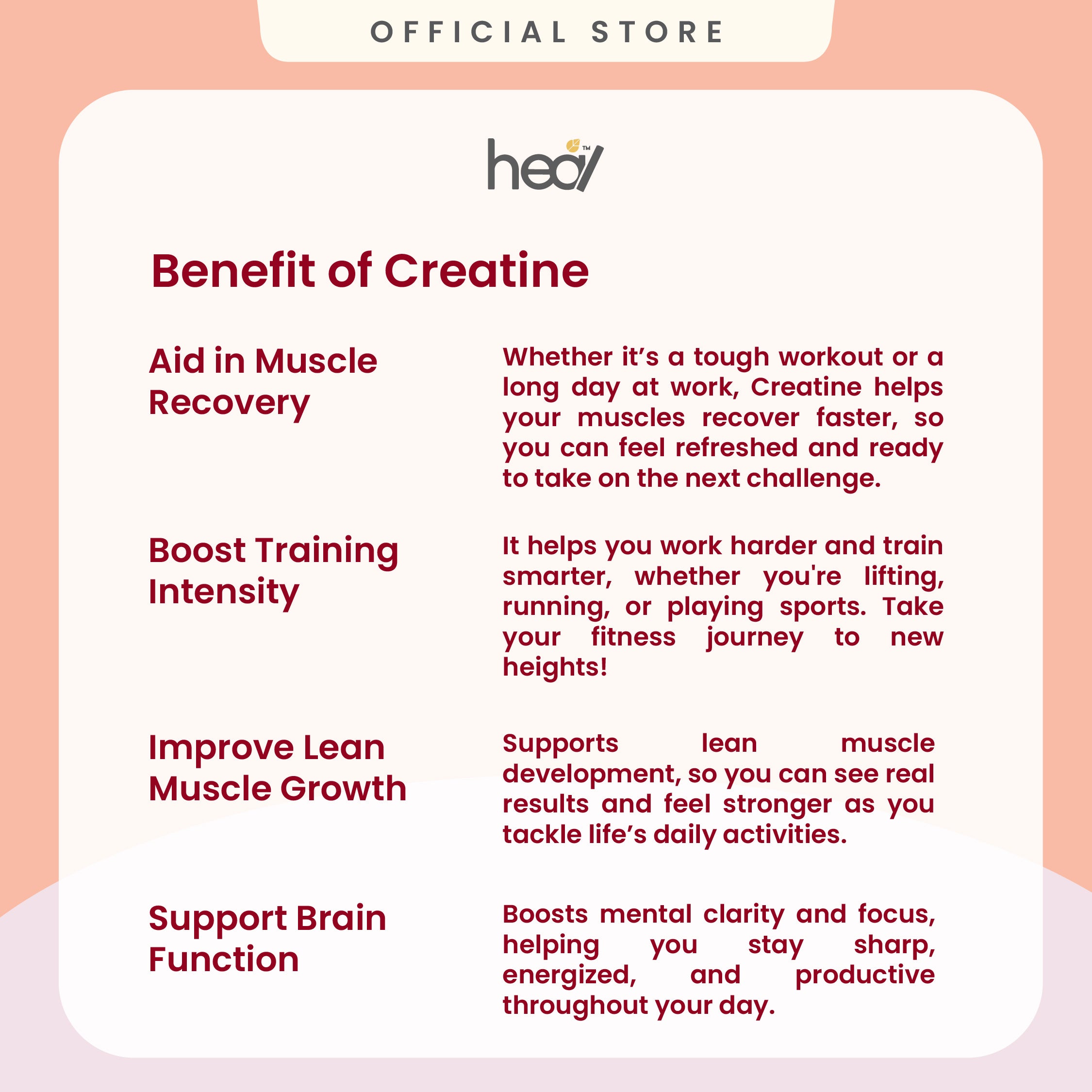 Heal Creatine – Salty Lychee (260g) • 5g Creatine per Serving • Muscle ...